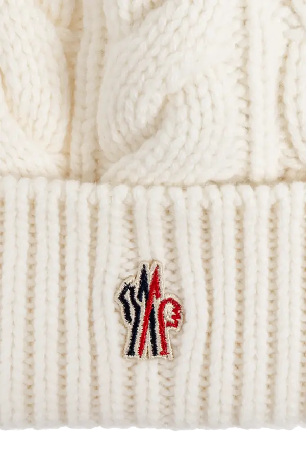 Moncler Cable Knit Beanie - Cream