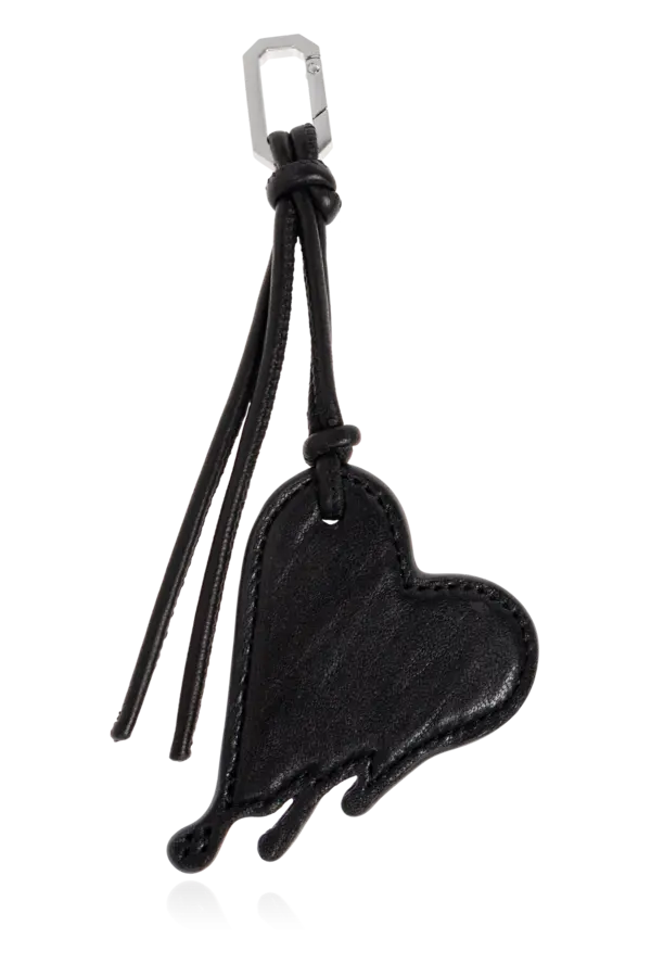ALLSAINTS Leather Keychain ‘drip Heart - Black