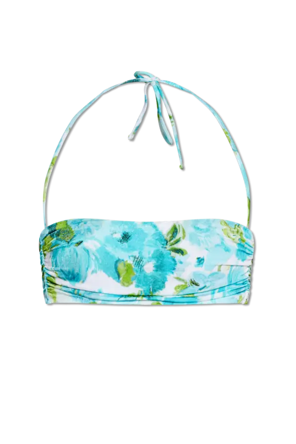 Chloé Floral Print Bandeau Bikini Top - Blue