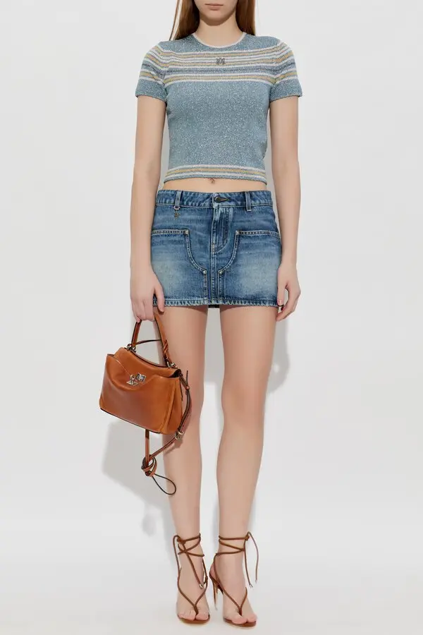 Amiri Short Denim Skirt