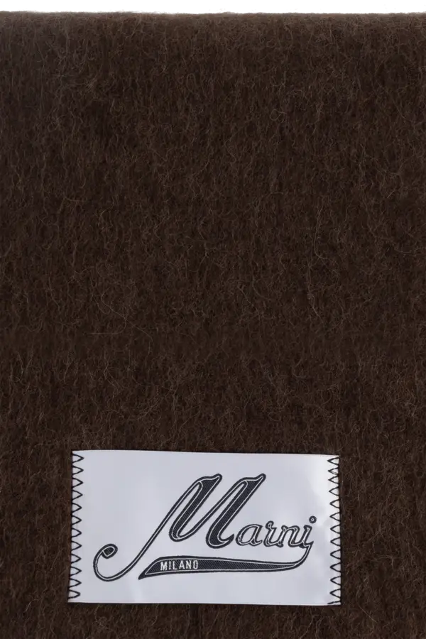 Marni Wool Scarf With Fringes - Brown