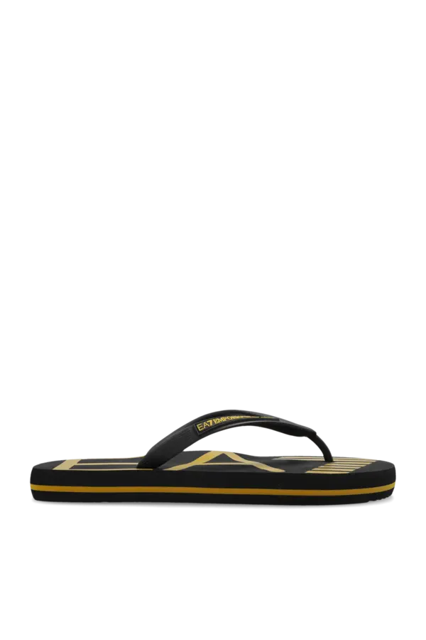 EA7 Rubber Flip-flops With Logo - Black