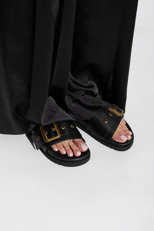 ALLSAINTS Ellie Leather Slides - Black