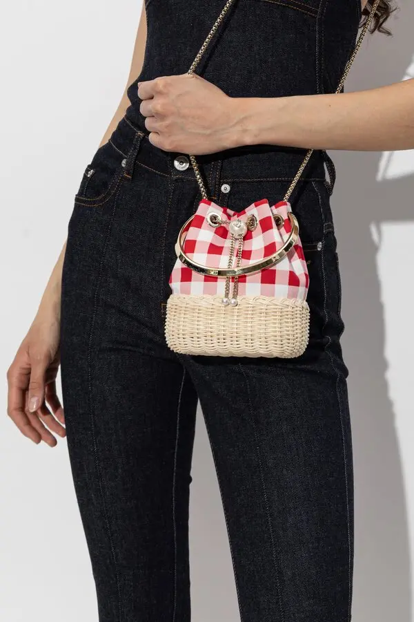 JIMMY CHOO Bon Bon” Handheld Bucket Bag - Red