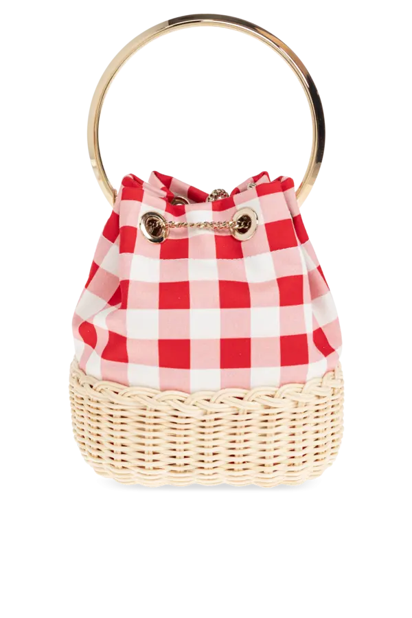 JIMMY CHOO Bon Bon” Handheld Bucket Bag - Red