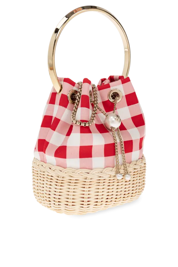 JIMMY CHOO Bon Bon” Handheld Bucket Bag - Red