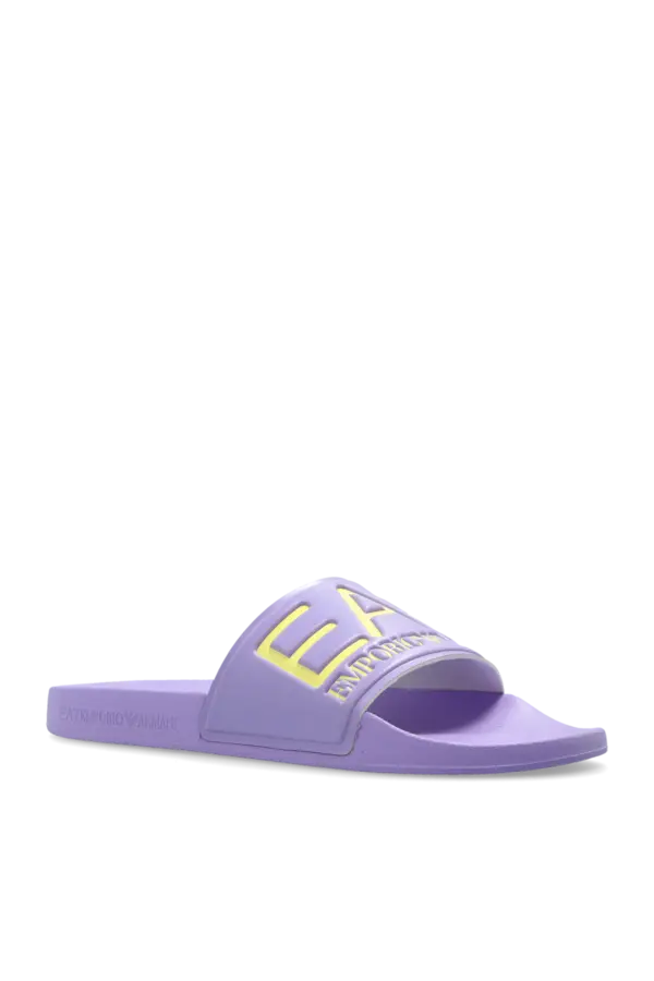 EA7 Logo Rubber Slides - Purple