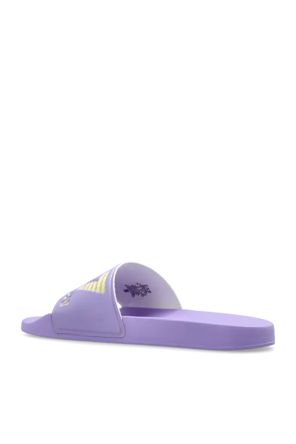 EA7 Logo Rubber Slides - Purple