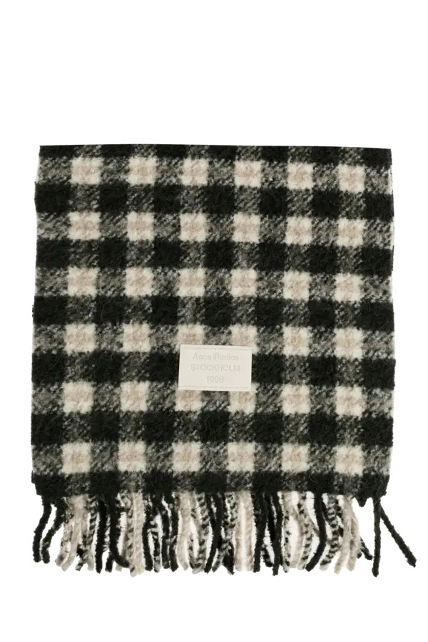 Acne Studios Scarf With A Check Pattern - Green