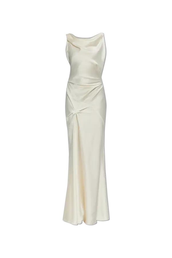 Victoria Beckham Satin Draped Dress - White