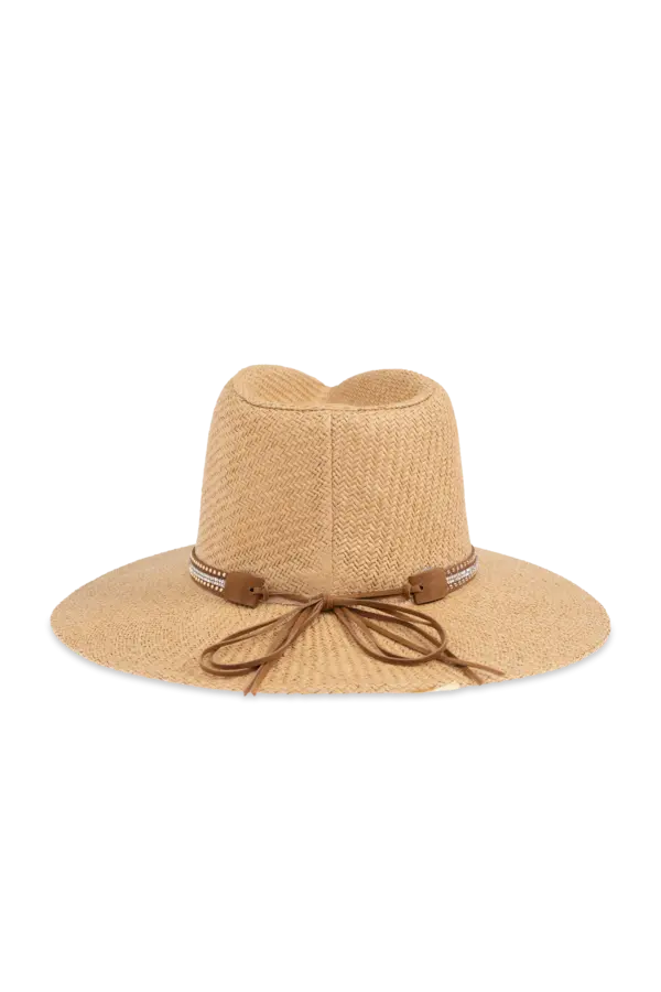 Melissa Odabash Hat With Shimmering Appliqués - Beige
