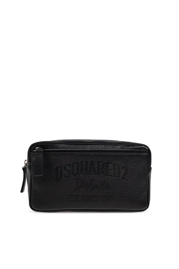 Dsquared2 Leather Toiletry Bag - Black