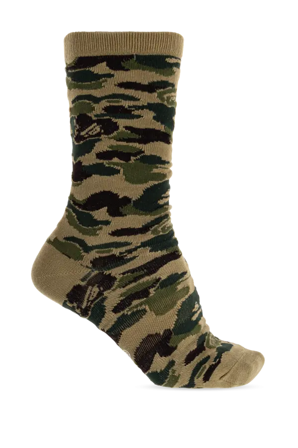A BATHING APE Camo Patterned Socks - Green