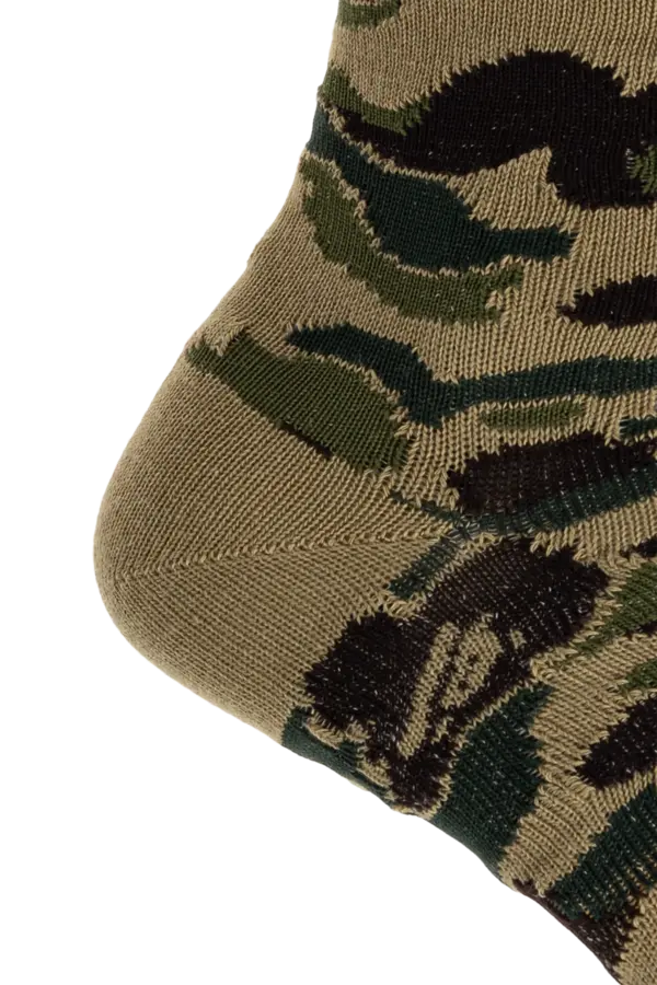 A BATHING APE Camo Patterned Socks - Green