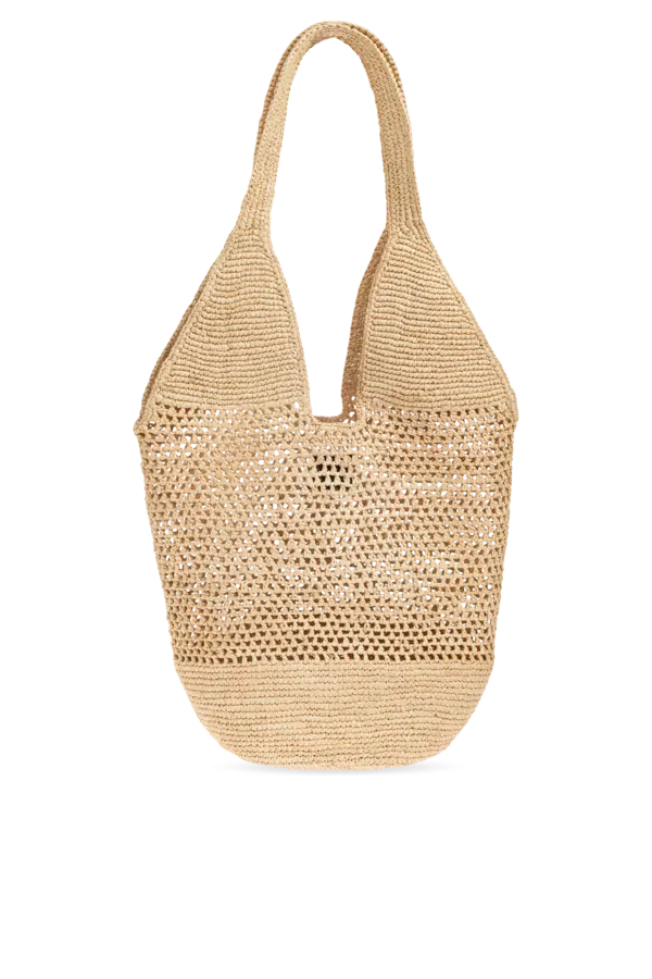 ANINE BING Leah Raffia Shoulder Bag