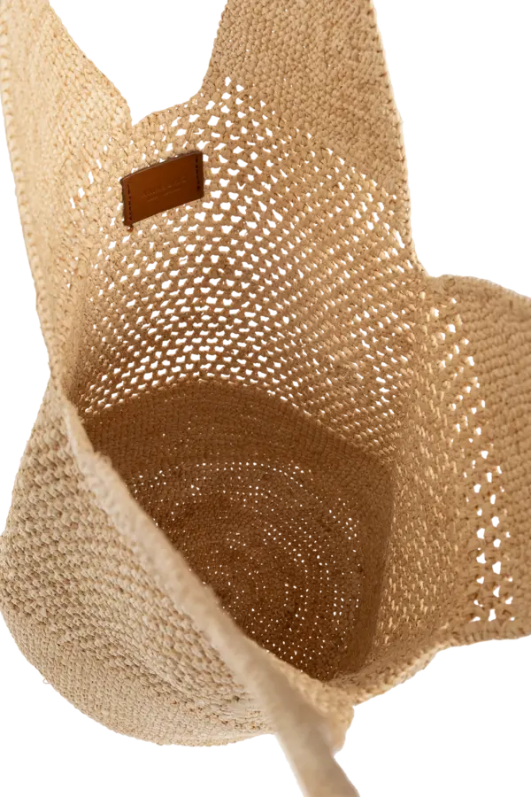 ANINE BING Leah Raffia Shoulder Bag