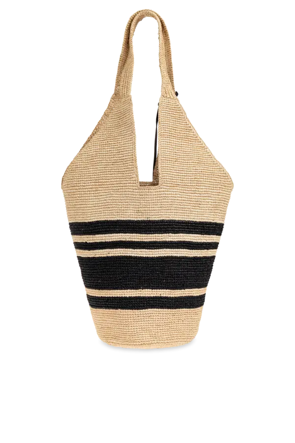ANINE BING Leah Raffia Shoulder Bag