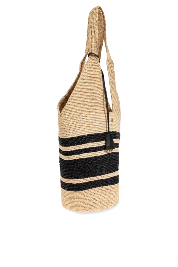 ANINE BING Leah Raffia Shoulder Bag