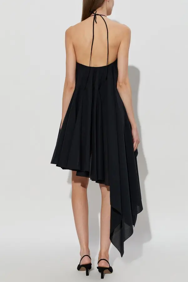 Jacquemus Pleated Asymmetrical Dress - Black