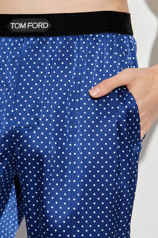 TOM FORD Silk Pajama Bottoms - Navy Blue