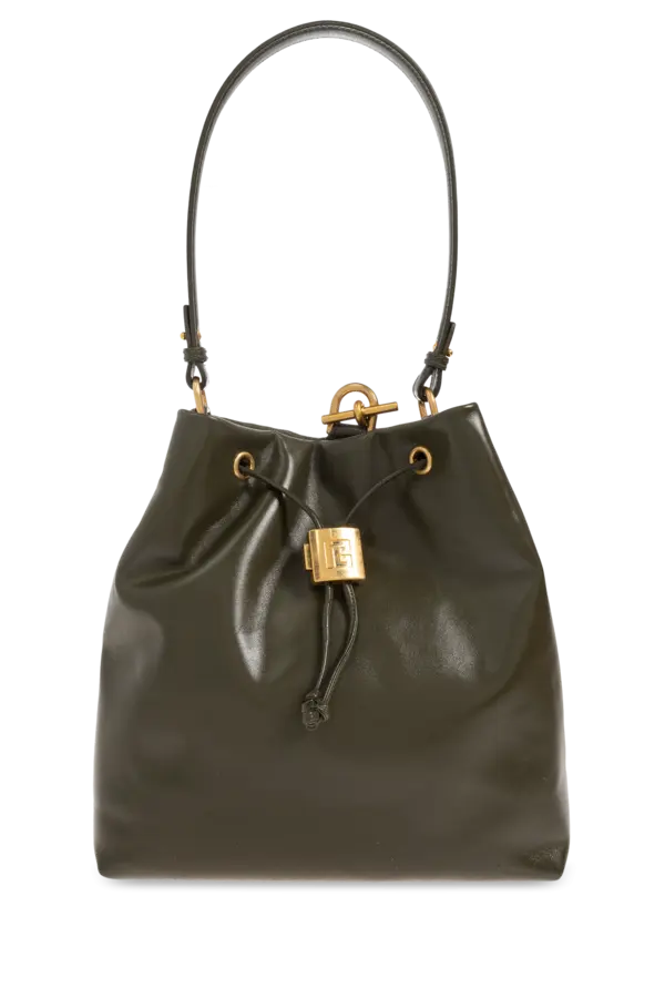 Balmain Leather Bucket Backpack - Green