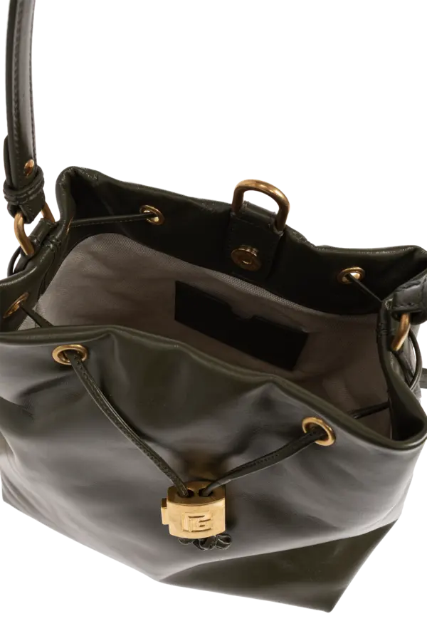 Balmain Leather Bucket Backpack - Green