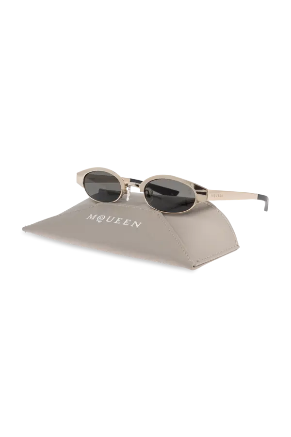 Alexander McQueen Oval Sunglasses - Gold