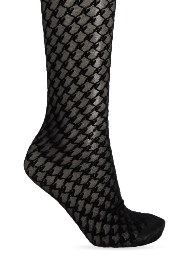 AVAVAV Logo Patterned Tights - Black