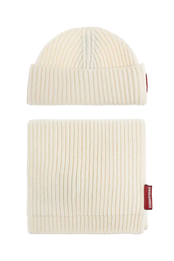 Dsquared2 Hat And Scarf Set - Cream