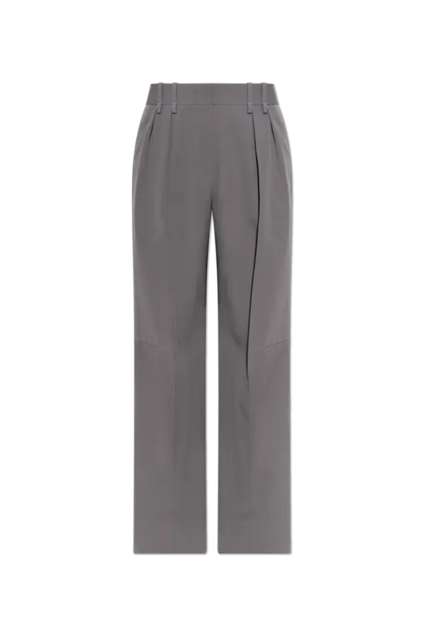 JIL SANDER Wool Wide Leg Trousers - Grey