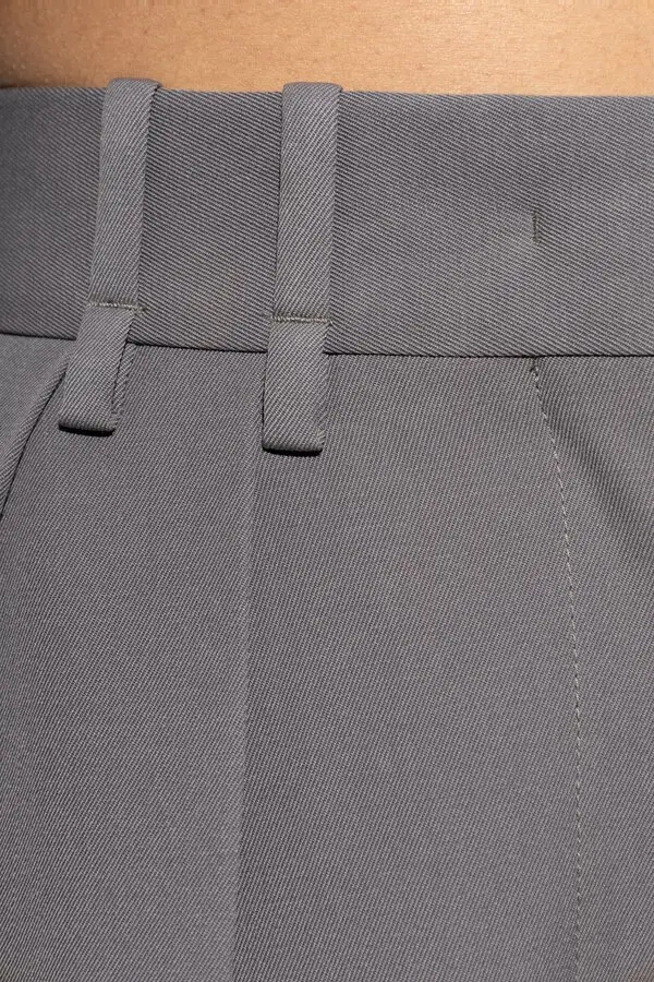 JIL SANDER Wool Wide Leg Trousers - Grey