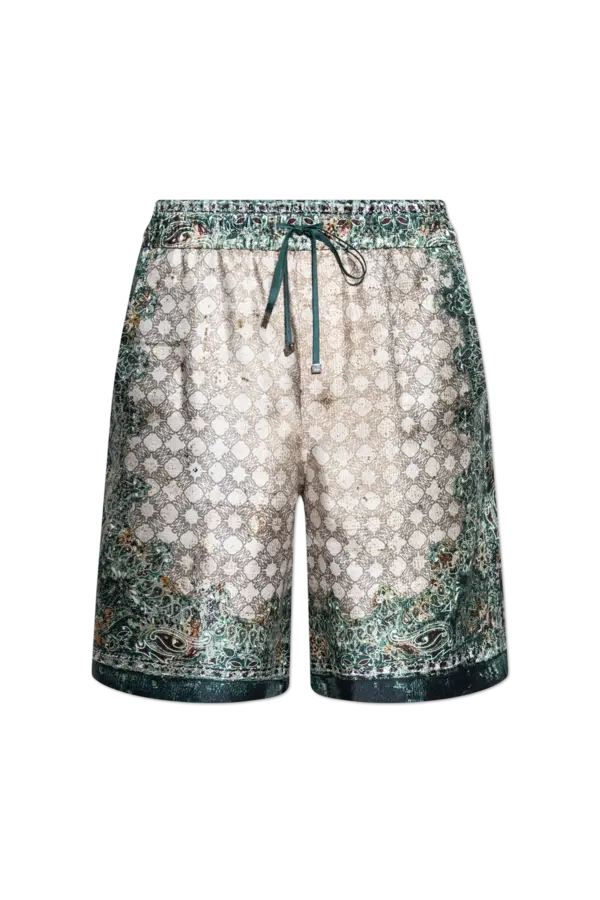 Amiri Silk Straight Leg Shorts - Green