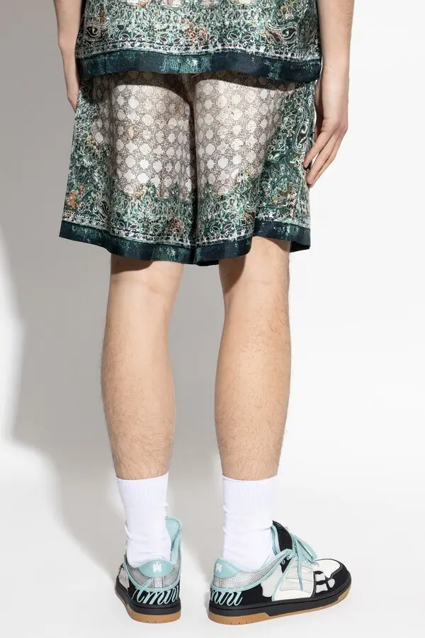 Amiri Silk Straight Leg Shorts - Green