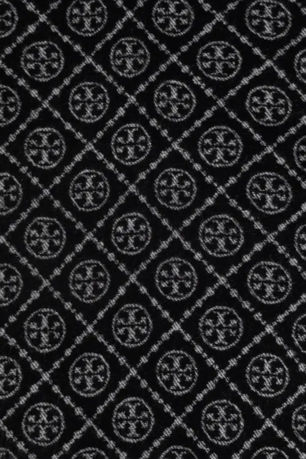Tory Burch Scarf With Monogram - Black