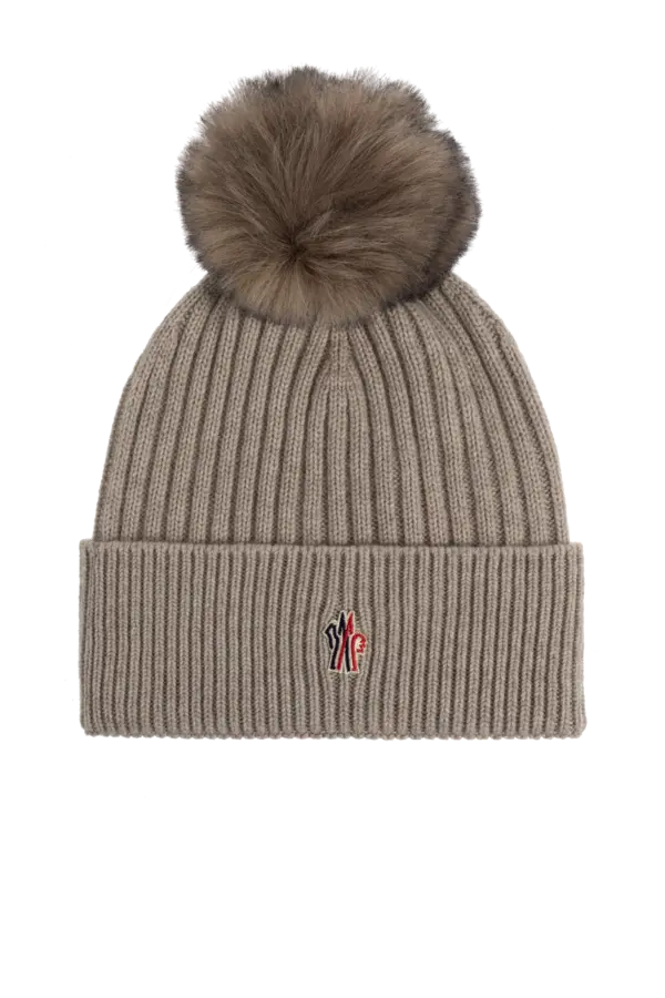 Moncler Cashmere Beanie With Pom-pom - Beige