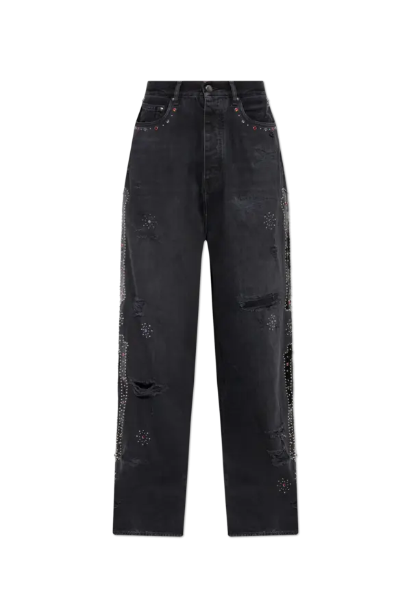 Amiri Jeans With Embellishments - Black