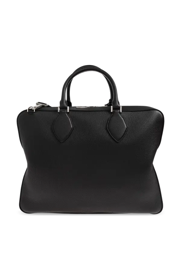 FERRAGAMO Leather Document Bag - Black
