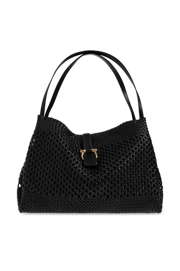 FERRAGAMO Leather Shopper Bag - Black