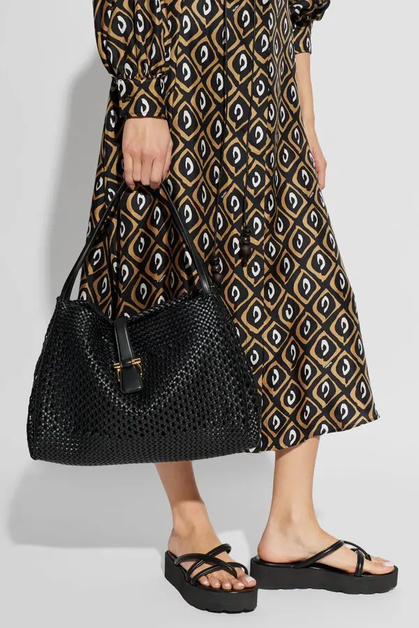 FERRAGAMO Leather Shopper Bag - Black