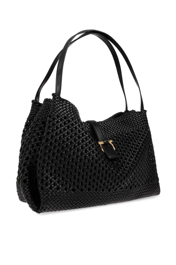 FERRAGAMO Leather Shopper Bag - Black