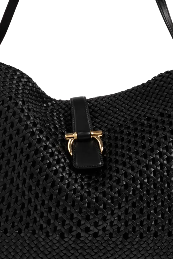FERRAGAMO Leather Shopper Bag - Black