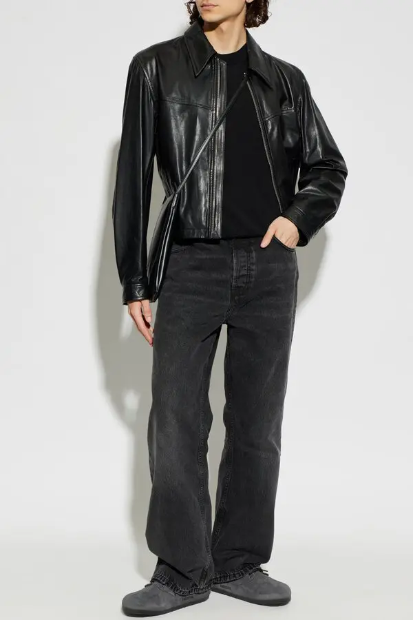 Ami Wool Sweater With Embroidered Logo - Black