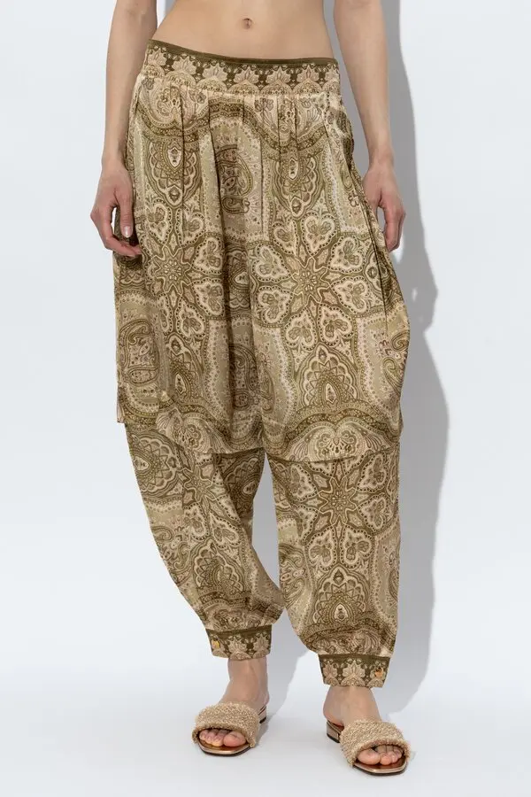 Zimmermann Loose-fit Silk Trousers - Green