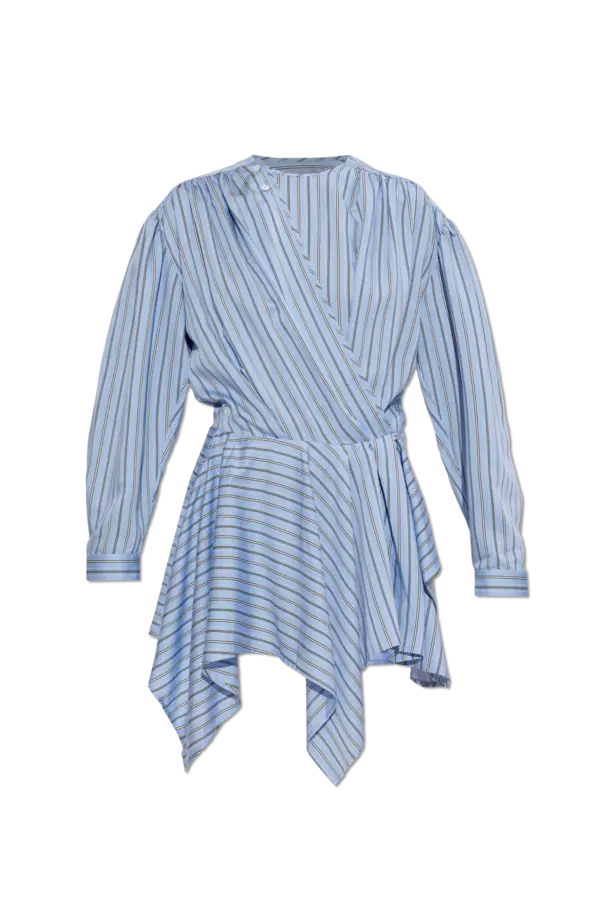 IRO PARIS Striped Wrap Dress - Blue