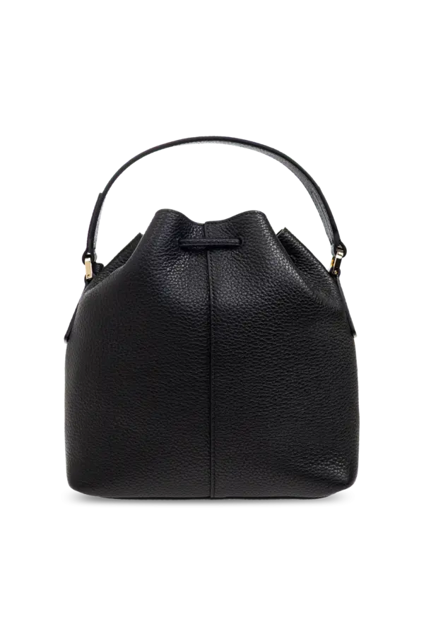 FERRAGAMO Leather Bucket Shoulder Bag - Black
