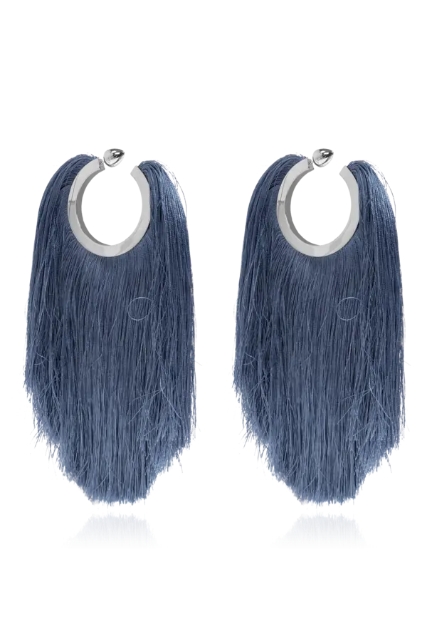 Alaïa Round Tasseled Earrings - Blue
