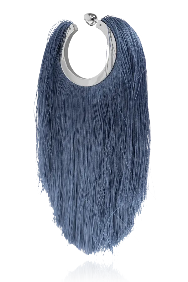 Alaïa Round Tasseled Earrings - Blue