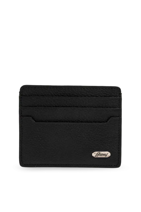 Brioni Card Holder With Logo - Black
