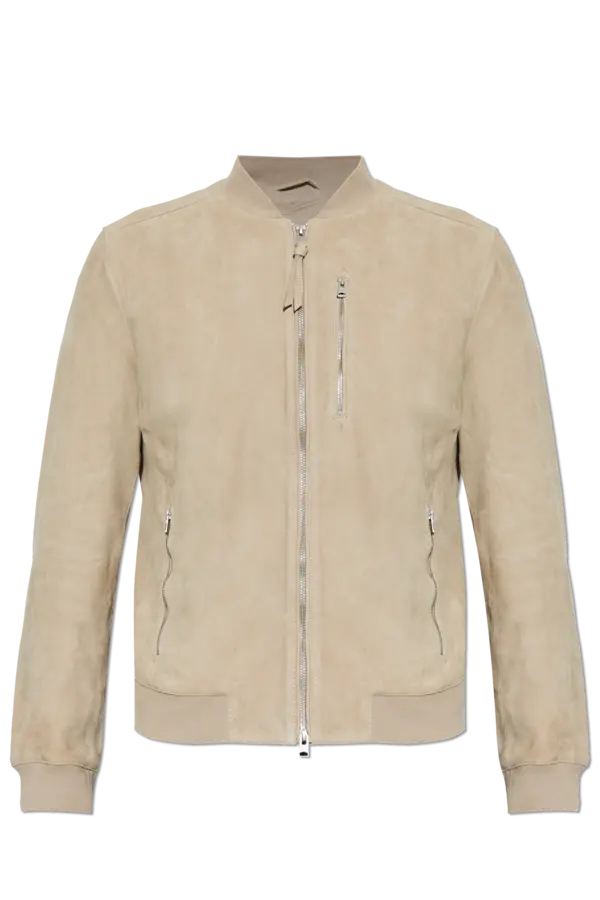 ALLSAINTS Kemble Suede Bomber Jacket - Beige