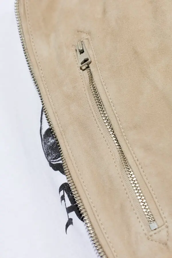 ALLSAINTS Kemble Suede Bomber Jacket - Beige